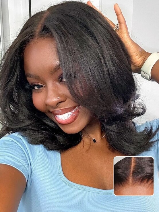 Beautyforever Natral Color Yaki Straight Blunt Cut Bob Wigs